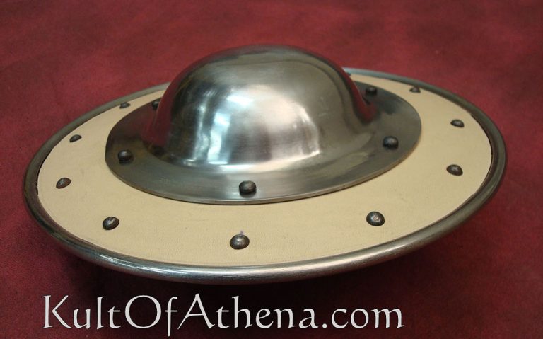 Leather Covered Buckler - 9 inch - 14 Gauge Steel