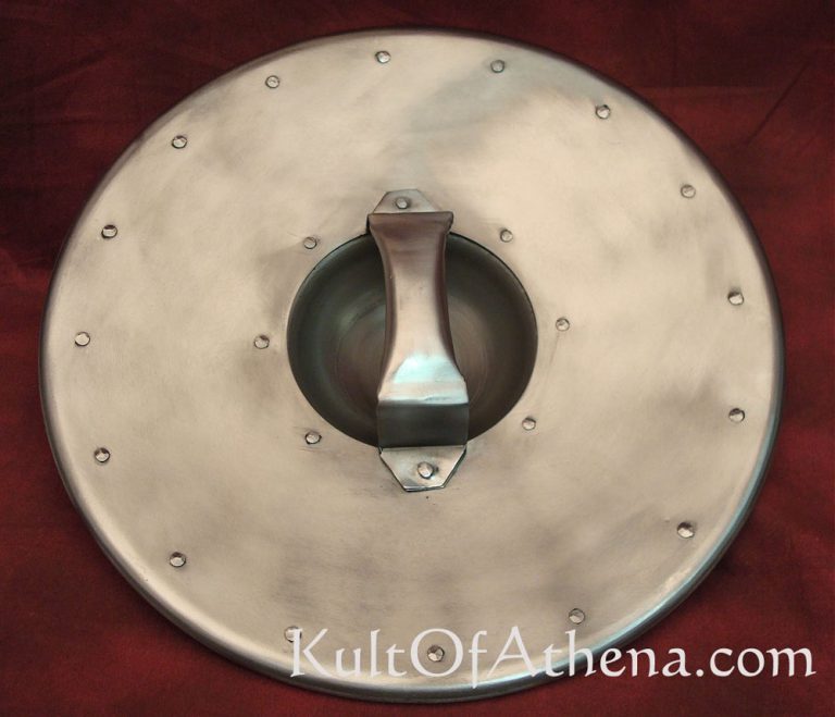 Leather Covered Buckler - 15 inch- 14 Gauge Steel