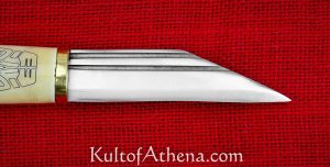 Viking Bone Grip Seax with Etched Norse Design