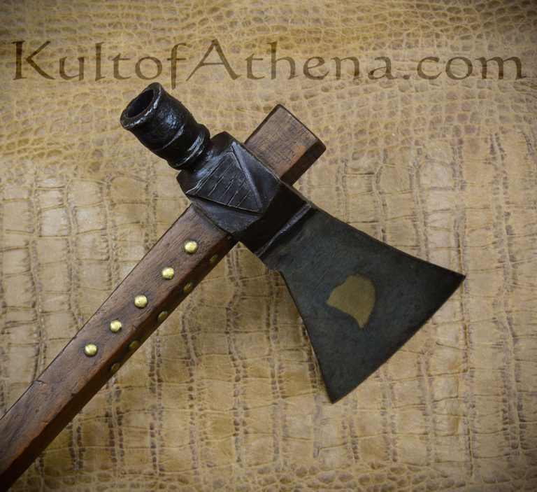 French Chippewa Brass-Heart Pipe Tomahawk