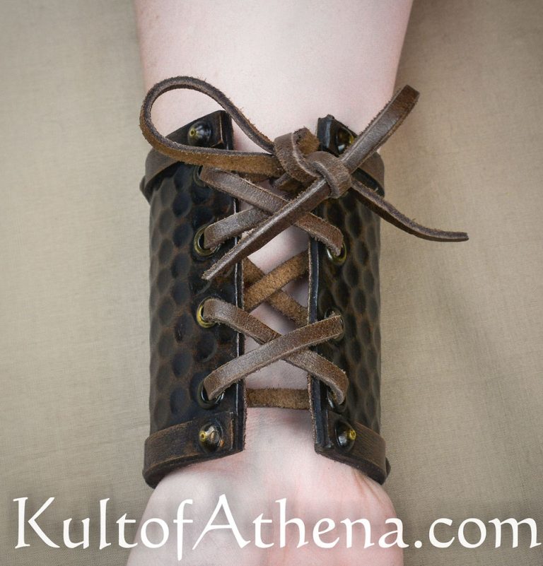 Viking Leather Cuff with Norse Ravens