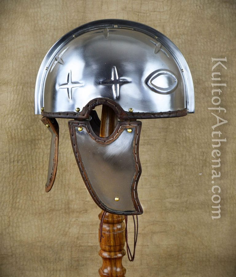 Late Roman Intercisa Helmet with Inset Crosses