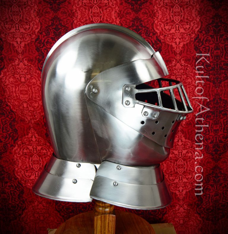 English Tourney Close Helm - 14 Gauge