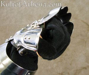 Stainless Steel Medieval Fingerless Gauntlets with Leather Gloves