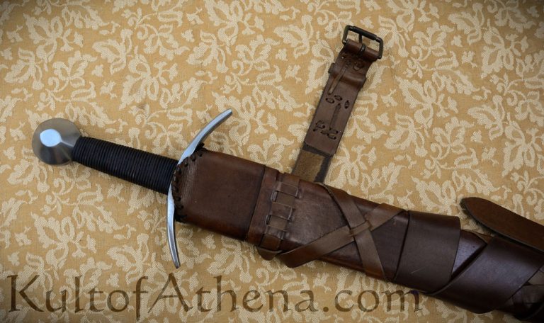 Knightly Arming Sword with Scabbard and Integrated Sword Belt