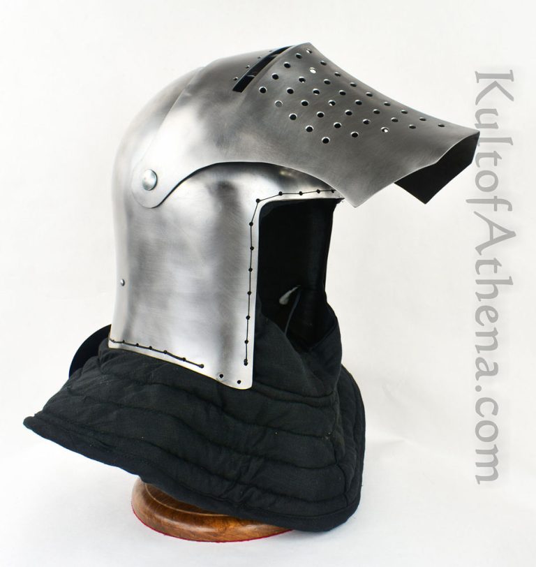 Age of Craft - Spoleto Bascinet with Padded Pelerine - 14 Gauge Steel ...