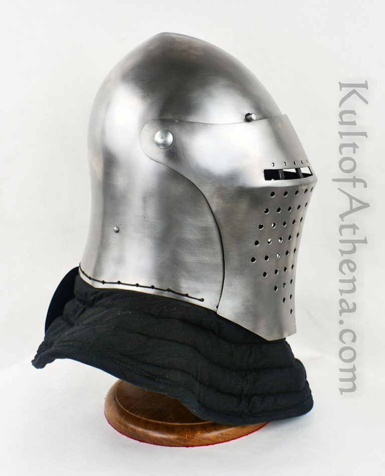 Age of Craft - Spoleto Bascinet with Padded Pelerine - 14 Gauge Steel ...