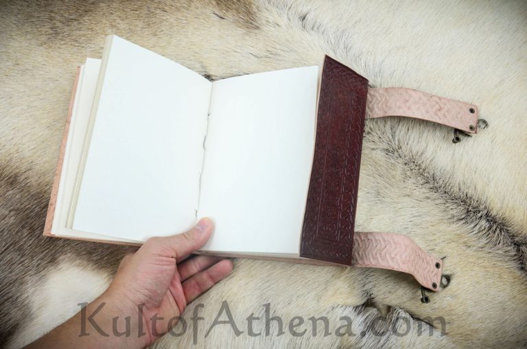 Leather-Bound Fleur-de-Lis Journal with Brass Locks
