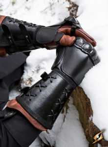 Left-Hand Leather Gauntlet - Black