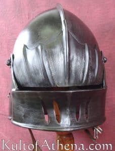 Gothic Sallet Helmet - Dark Metal Finish
