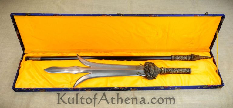 Chinese Folded Steel Double Hook Polearm