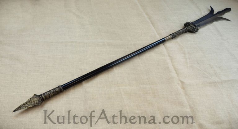 Chinese Folded Steel Double Hook Polearm
