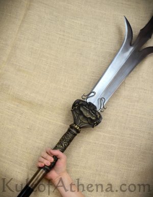 Chinese Folded Steel Double Hook Polearm
