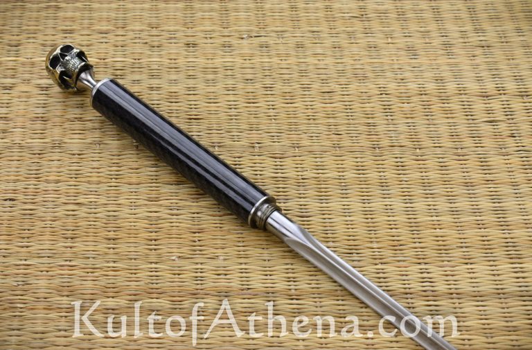 Silver Skull Carbon Fiber Sword Cane