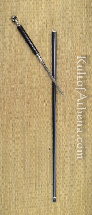 Silver Skull Carbon Fiber Sword Cane