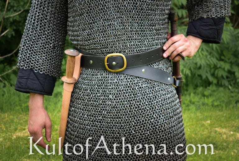 Black Leather Double Wrap Sword Belt
