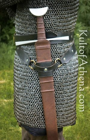 Black Leather Double Wrap Sword Belt
