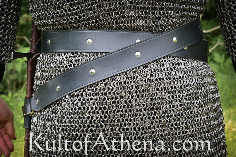 Black Leather Double Wrap Sword Belt