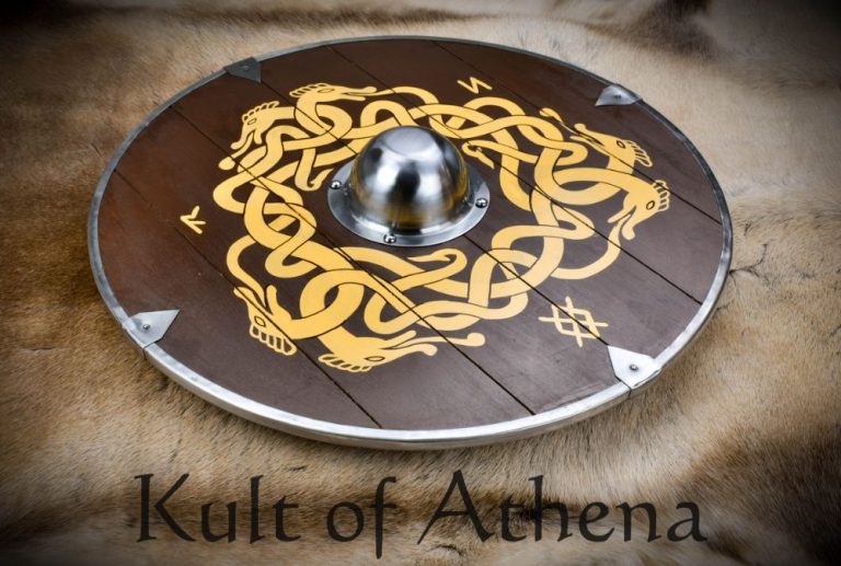 Deepeeka - Viking Shield with Norse Serpent Knotwork - Kult of Athena