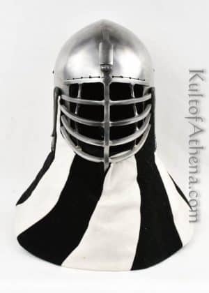 Age of Craft - Wolf Ribs Bascinet Sport Combat Helmet - Kult of Athena