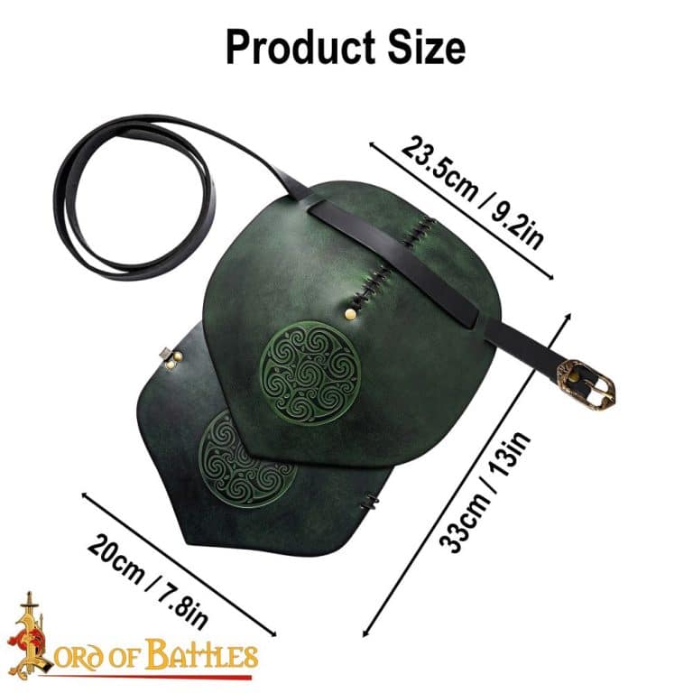 Celtic Leather Pauldron with Embossed Design - Green - Lord of Battles ...