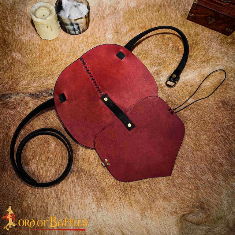 Lord of Battles -Celtic Leather Pauldron Embossed Design - Red - Kult ...