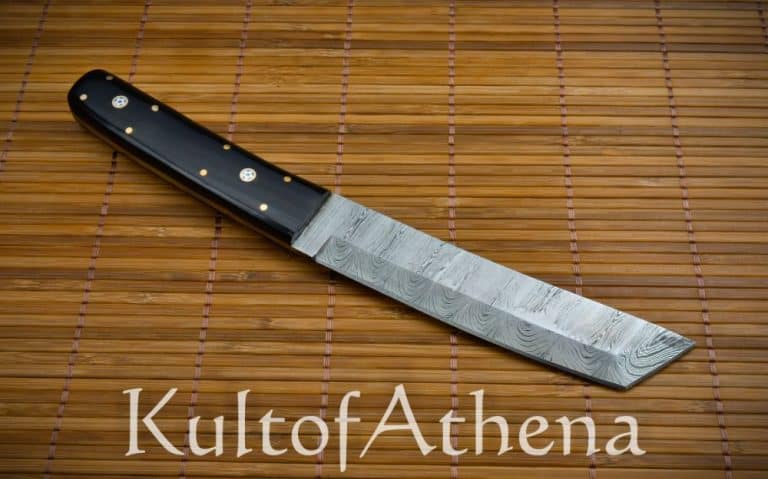 Devil's Edge - Damascus Tanto Blade Dagger - Polished Horn Grip - Kult ...