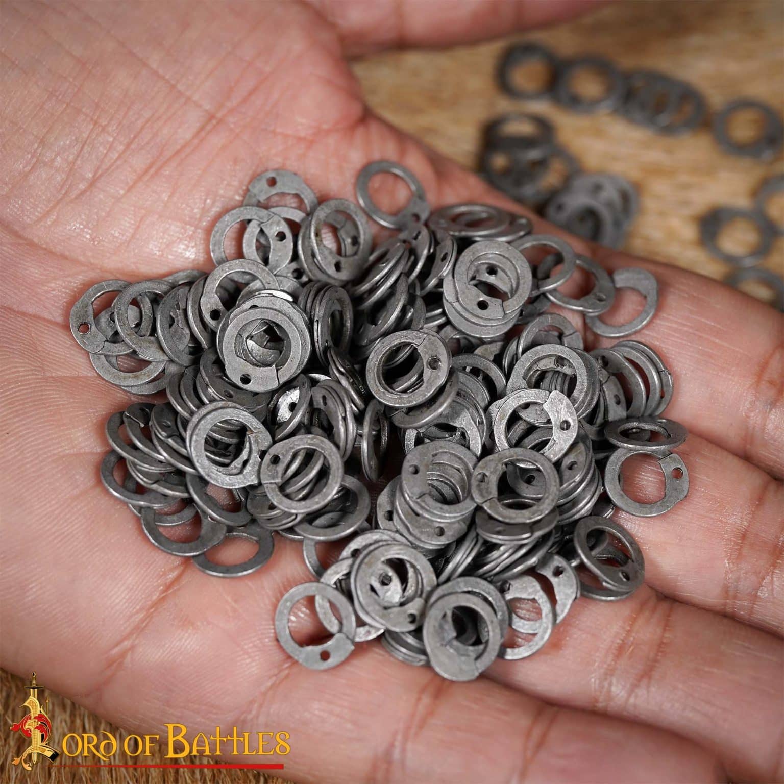 DFNM 1 kg Loose Chainmail Rings - Mild Steel Dome Riveted Flat Rings ...